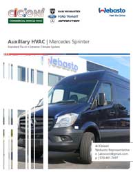 Mercedes-Benz Sprinter rear cargo HVAC for heating cooling